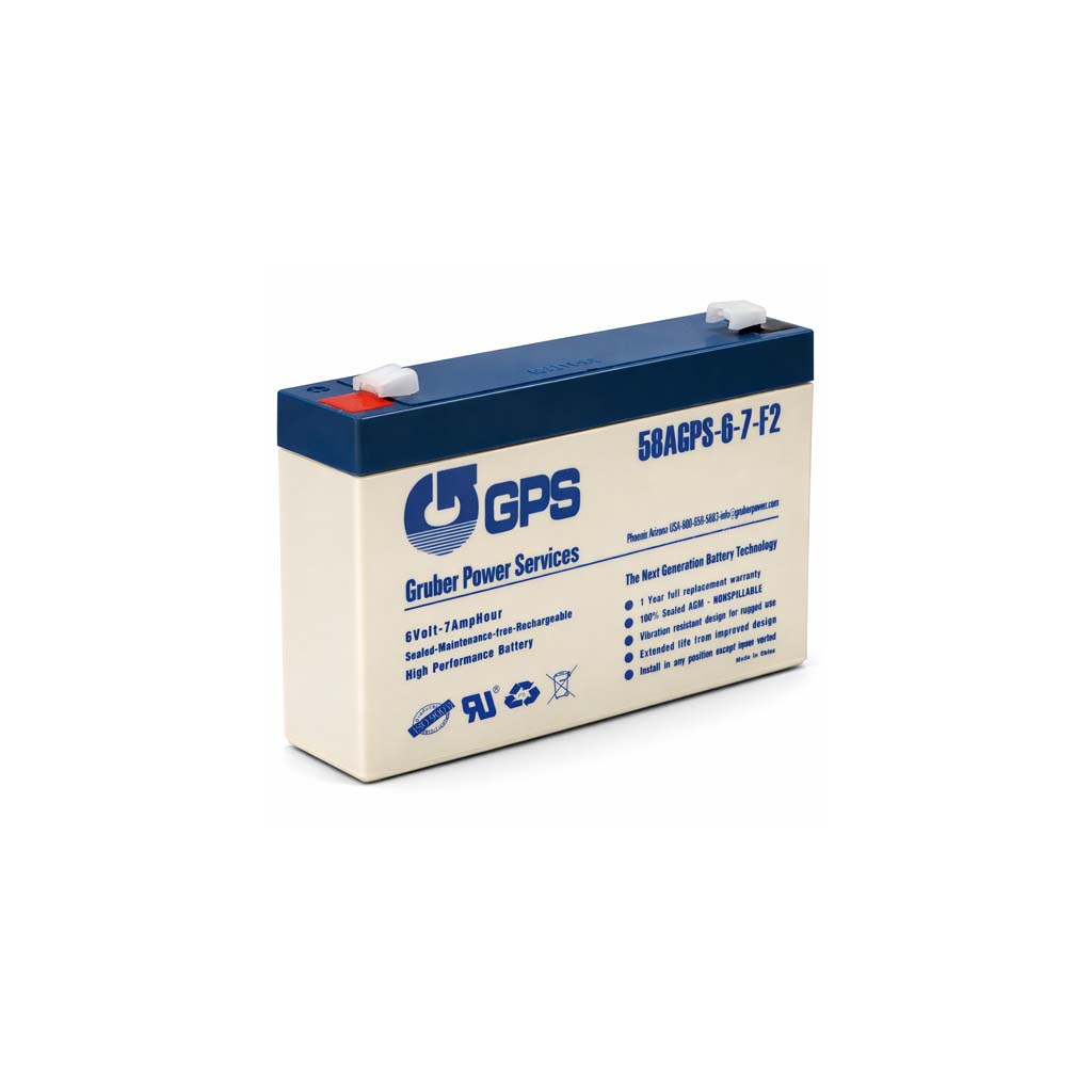 6 Volt - 7 Amp Hour - 10 WPC - Battery - Gruber Power Services