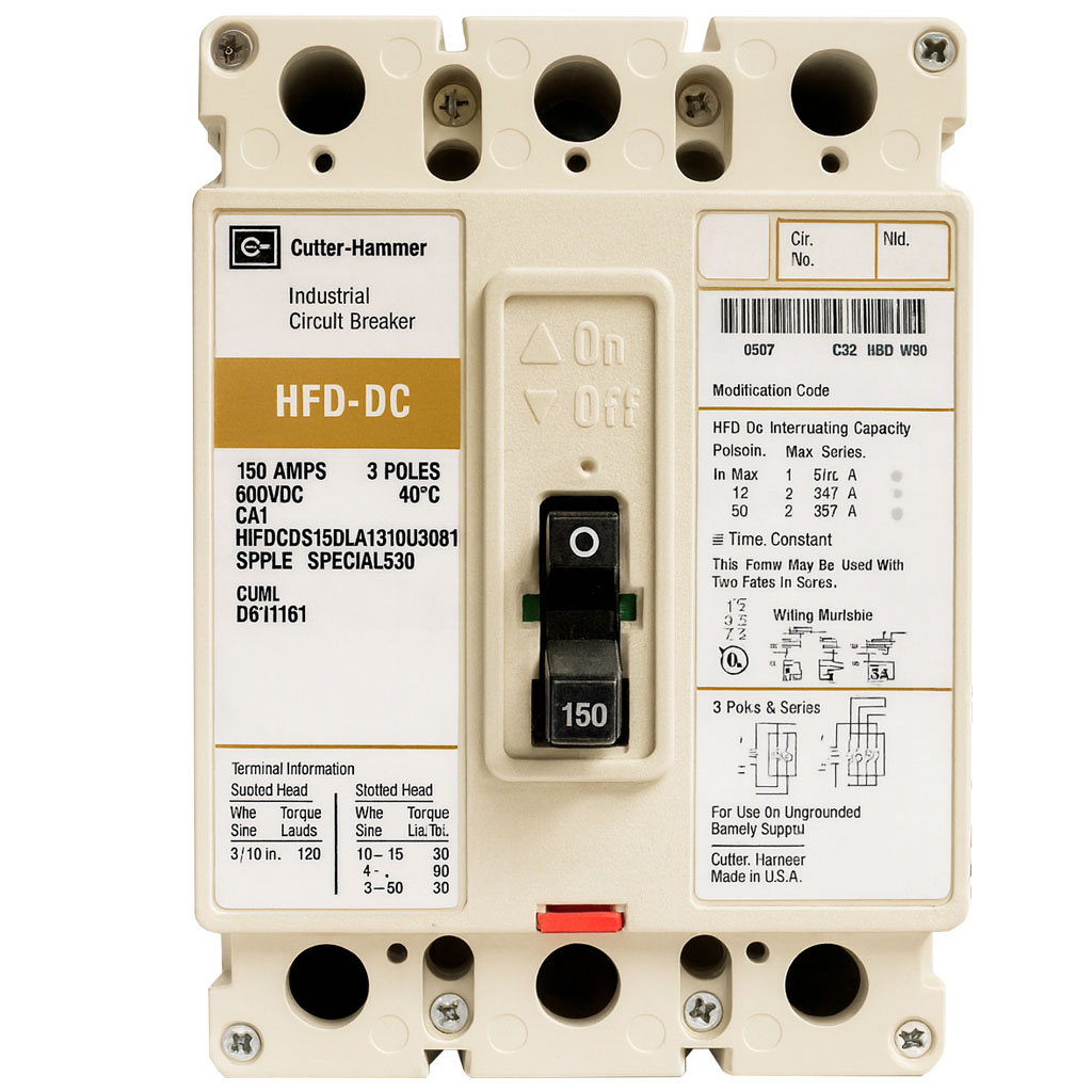 CUTLER HAMMER - 3-POLE - HFD-DC - Circuit Breaker - Tested - Gruber ...